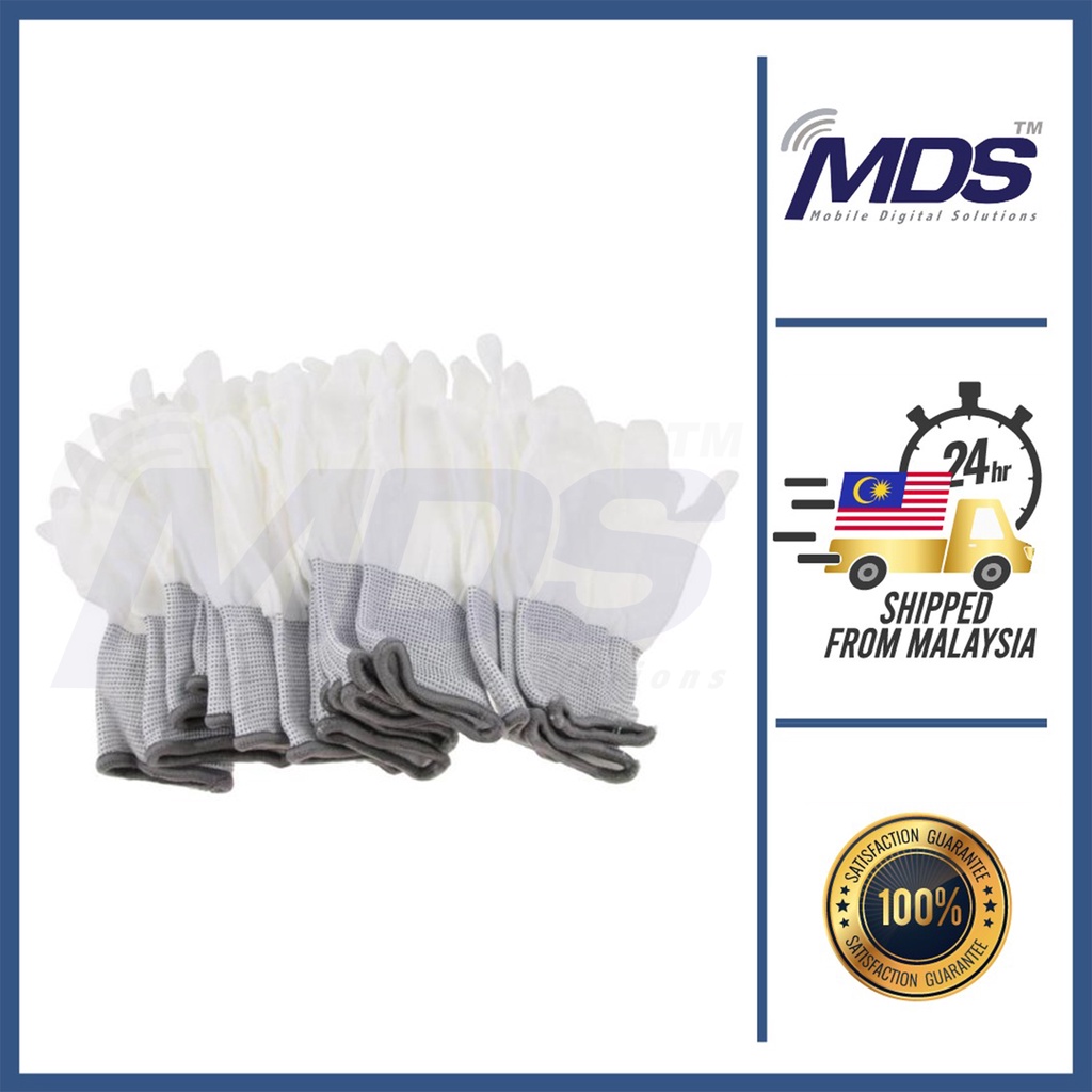 GLOVE 1pair Antistatic Gloves Anti Static ESD Electronic Working Gloves WHITE BLACK | Shopee ...