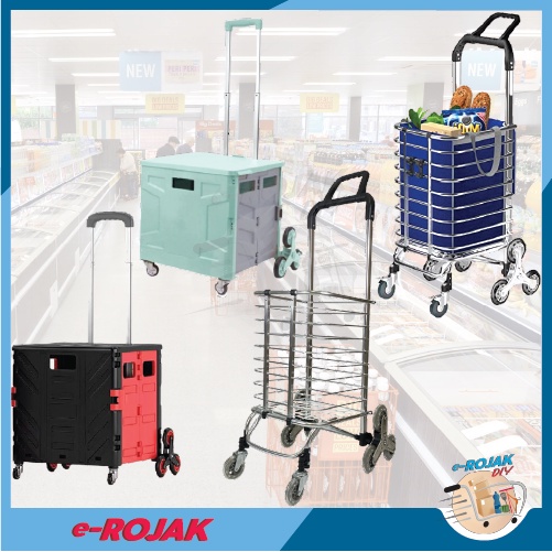 Aluminium Market Folding Trolley Shopping Cart Troli Pasar Trolley Cart ...