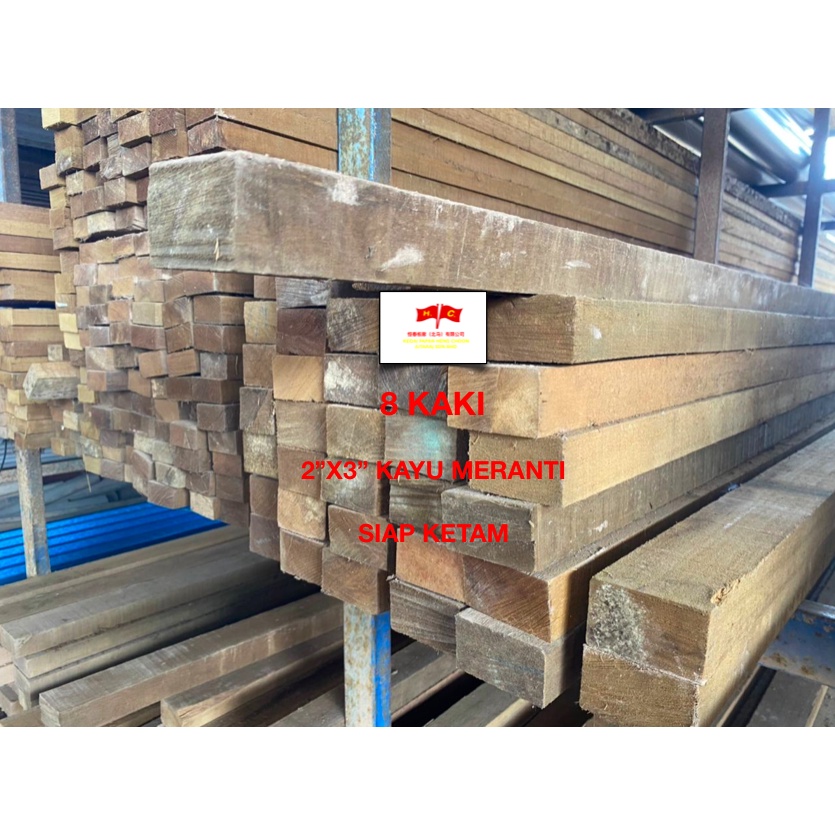 8 KAKI 2" X 3" SOLID KAYU MERANTI WOOD KAYU PERABOT/ SIAP KETAM/ GRADE ...