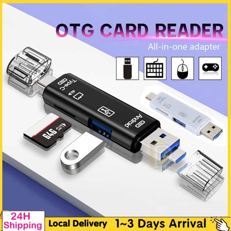 5in1 OTG Adapter Type C / USB 3.0 / Micro USB SD TF Memory Card Reader ...
