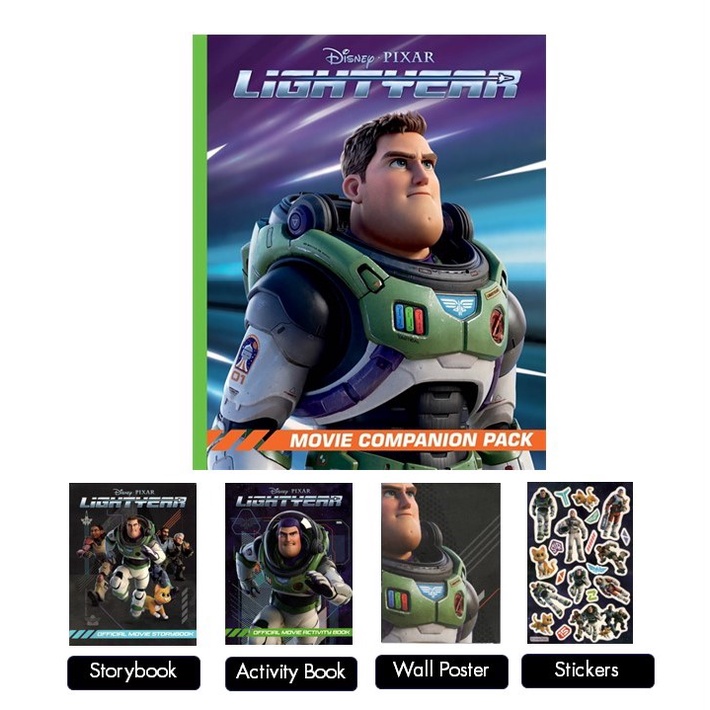 Buzz Lightyear Disney Movie Pack With 2 Books Stickers & Wall Poster ...