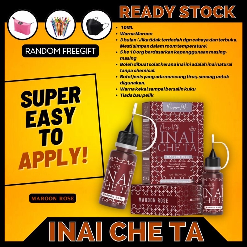 Inai Che Ta Maroon Rose Rozita Che Wan Viral Original HQ Ready Stock ...