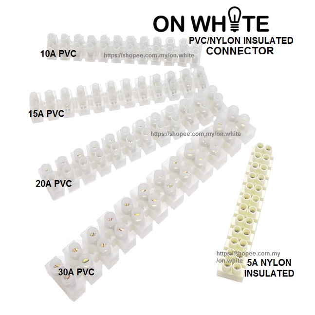 PVC / NYLON Terminal Connector 5A NYLON/ 10A/15A/20A/30A [Taiwan] for ...