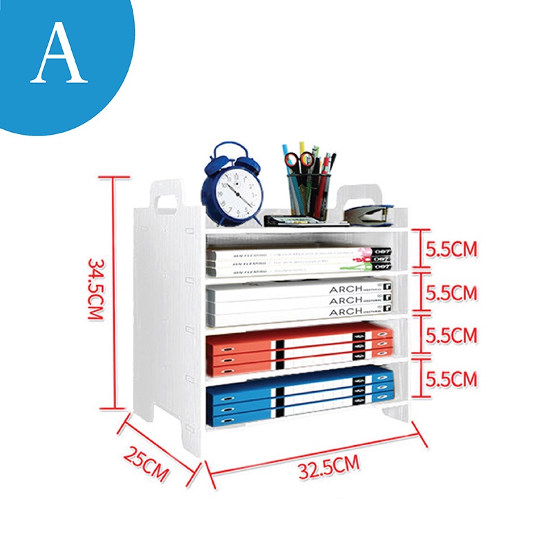 Office tabletop document tray rack paper storage stackable file ...