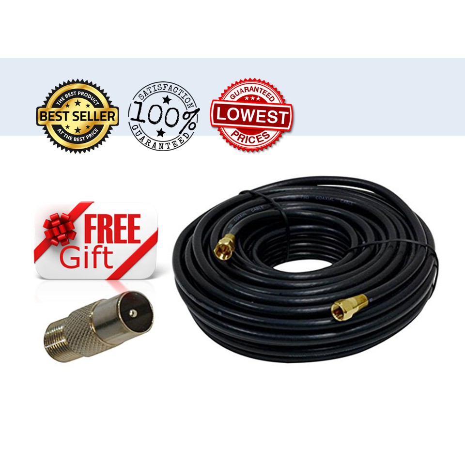 10 Meters RG6 Coaxial Cable ( Free RF connector ) | Shopee Malaysia