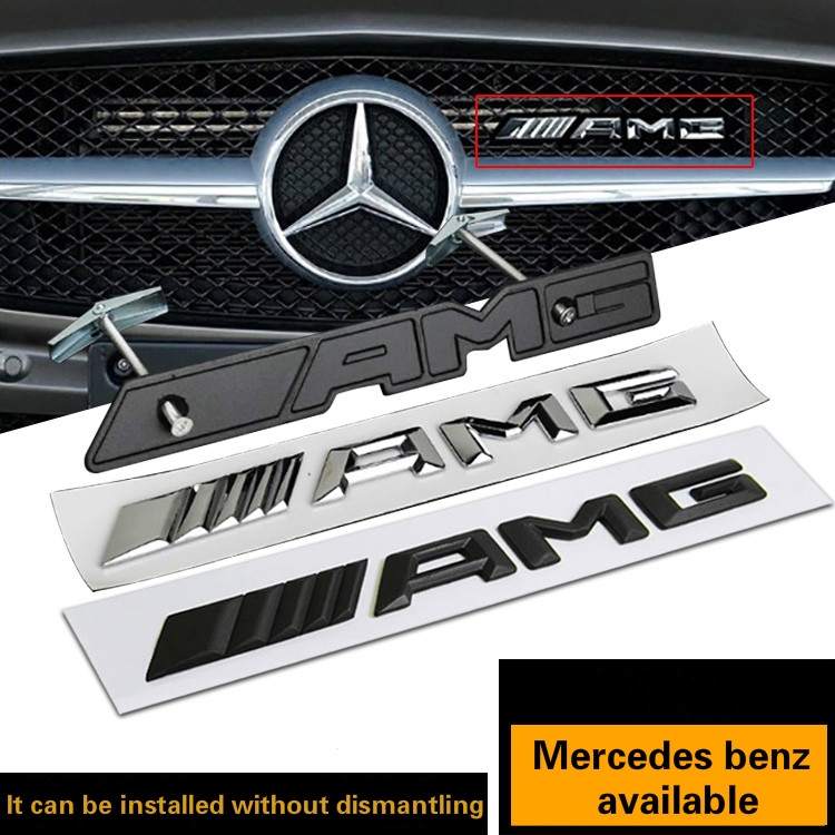 Mercedes-Benz 3D Metal AMG Logo Emblem Hood Badge Front Grille Sticker ...