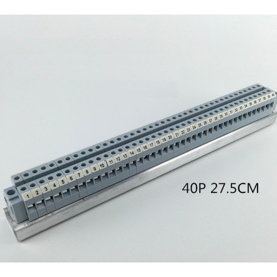 Power Distribution DIN Rail Terminal Block 10P 20P 30P 40P 50P Connector 17.5A 660V JH6-1.5 ...