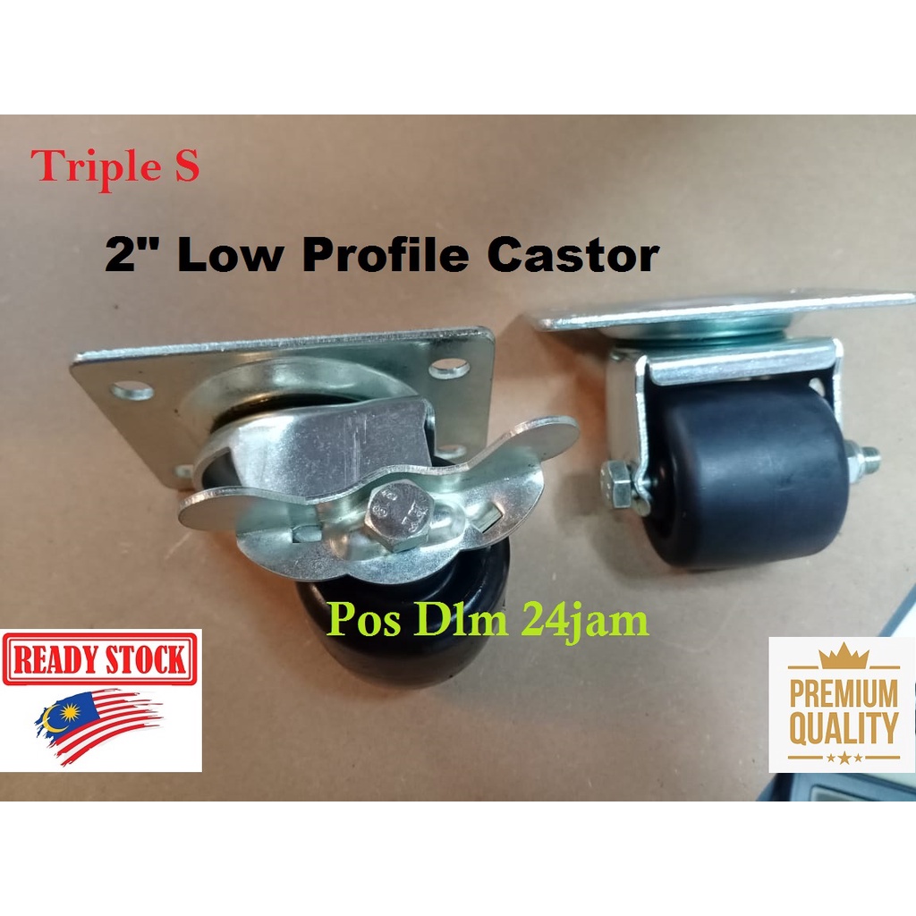 Heavy Duty Top Plate Castor With Nylon Wheel 2" 50mm Low Profile DIY ...