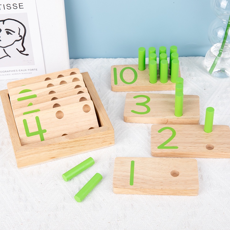 Wood Digitals Block 1-10 Pairing Board Counting Learning Sticks ...