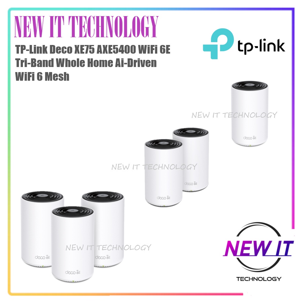 TP-Link Deco XE75 AXE5400 WiFi 6E Tri-Band Whole Home Ai-Driven WiFi 6 Mesh Wifi Router With ...