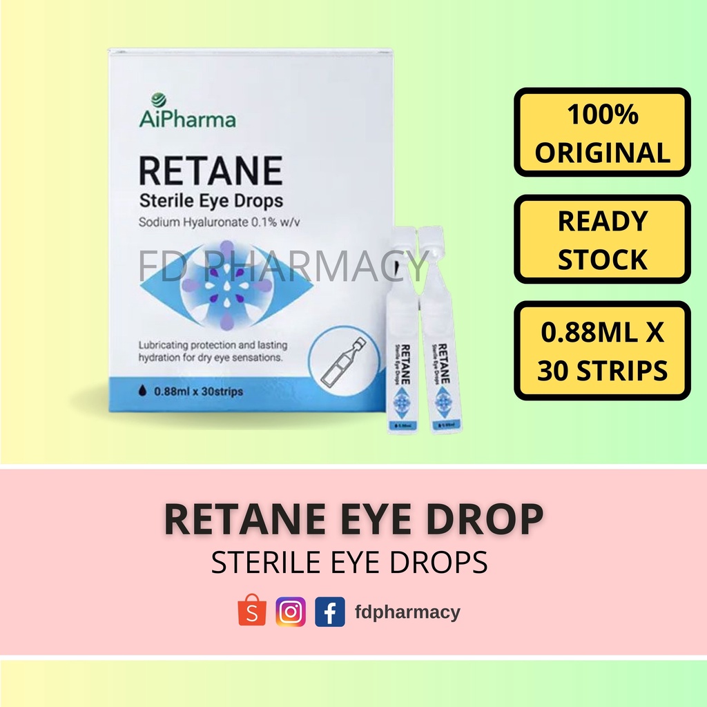 AIPHARMA Retane Sterile Eye Drops 0.88ml x 30s (EXP : 04/2027) | Shopee ...