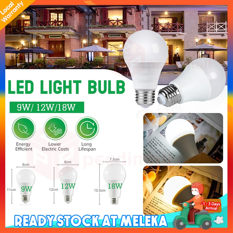 Mentol Lampu 9W/12W/18W Led Light Bulb E27 灯泡 Downlight Led Bulb Table ...