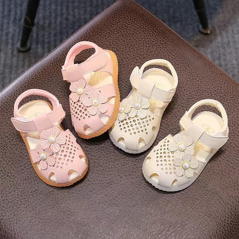 Congme 1-7 yrs Baby Girls Floral Sandals Toddler Kids Cute Shoes Non-slip Soft Princess Walkers ...