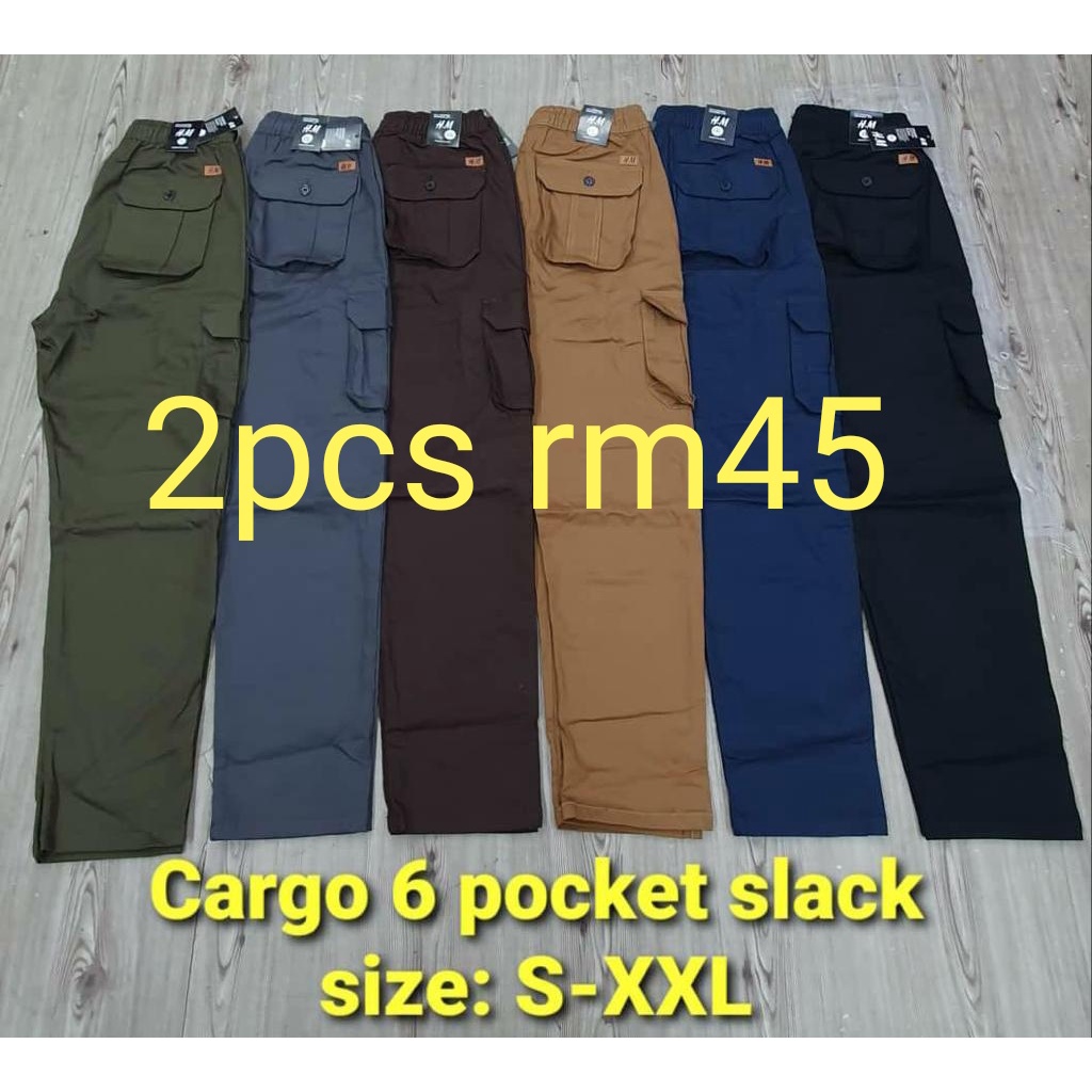 Seluar Kargo Slack six Poket/Unisex Tactical Pant 💥Kain Tebal Cargo ...