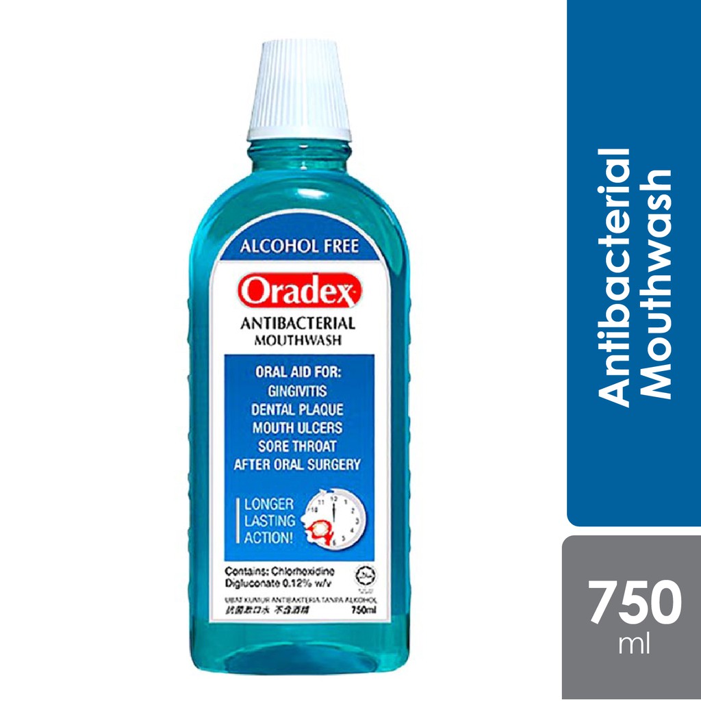 Oradex Antibacterial Mouthwash 750ml (blue) | Shopee Malaysia