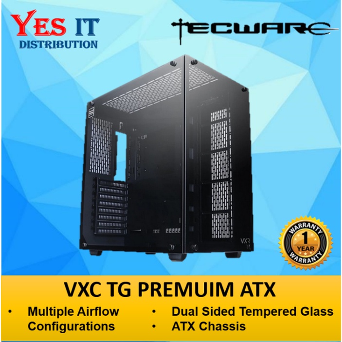 Tecware VXR TG Premium ATX Gaming Case (Black/White) | Shopee Malaysia