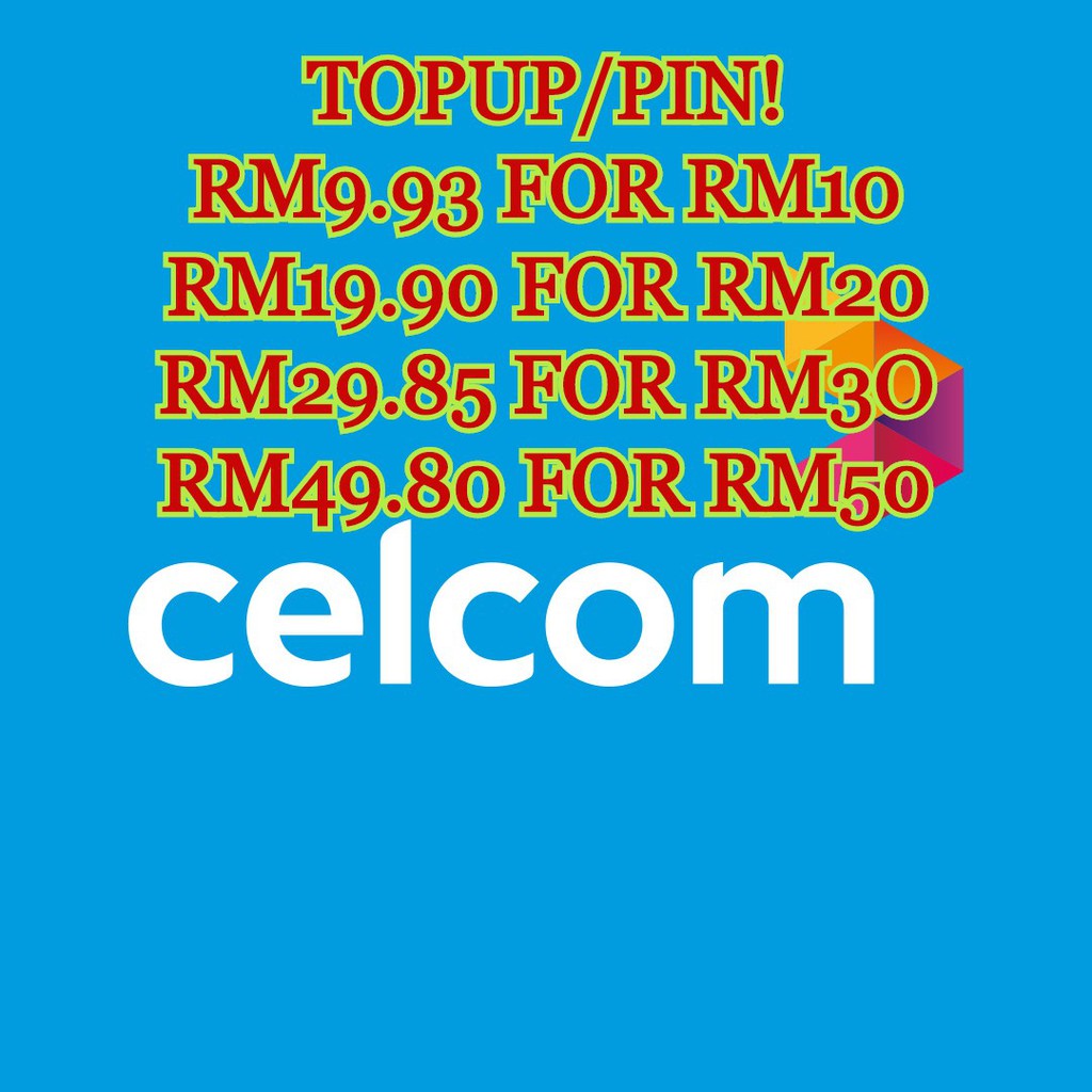 CELCOM RELOAD/PIN TOPUP | Shopee Malaysia