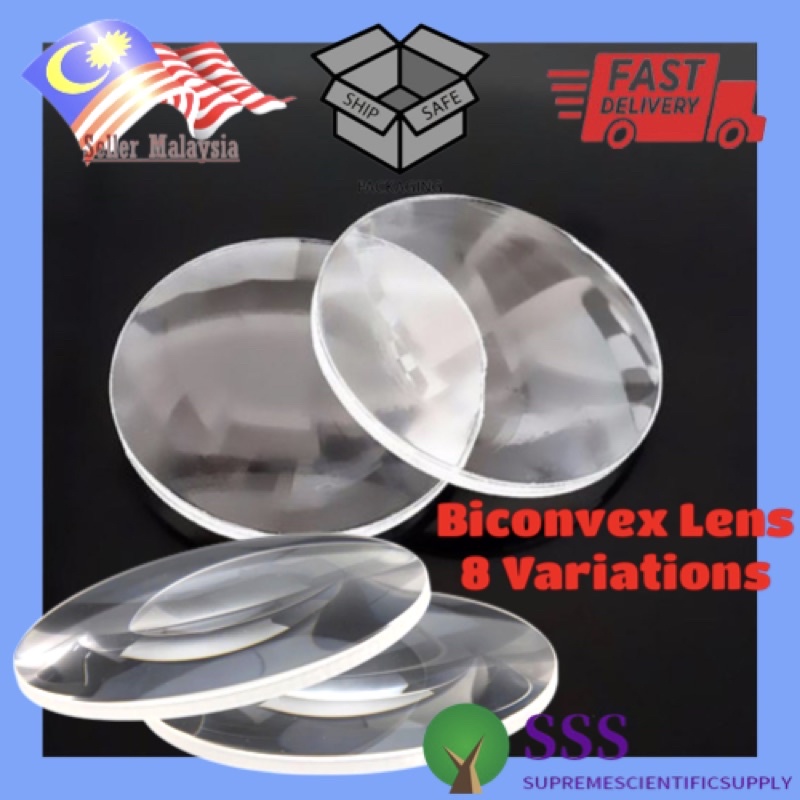 🔥[Ready stock]🔥Biconvex Lens | Kanta Biconvex(Diameter-50mm),Focal ...