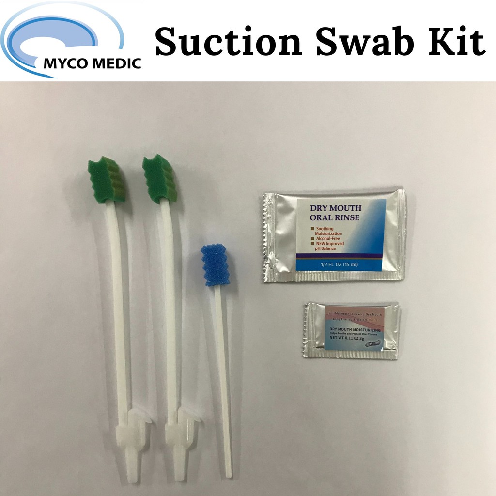 Suction Swab Kit-2 suction swabs, 1 Dentip, oral rinse and moisturizer ...