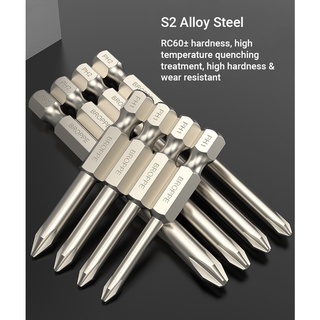 S2 Steel Phillips Screwdriver Bit Magnetic Cross Head PH0 PH1 PH2, 1/4 ...
