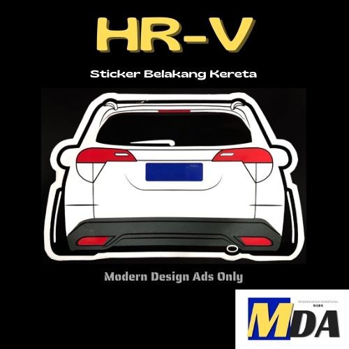 (HONDA - HR-V) Sticker of Car Backside, Sticker Belakang Honda HR-V ...