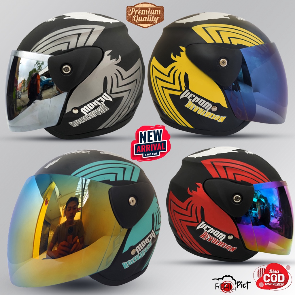 Evolution Adult Half Face Helmet Like the Original GM Venom Helmet Gold ...