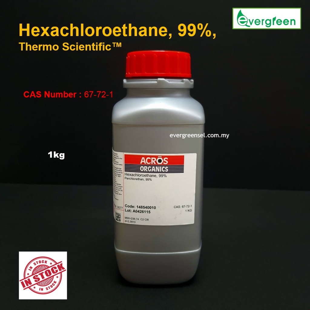 Hexachloroethane, 99% 1kg, Acros Organics ( Thermo Scientific ...