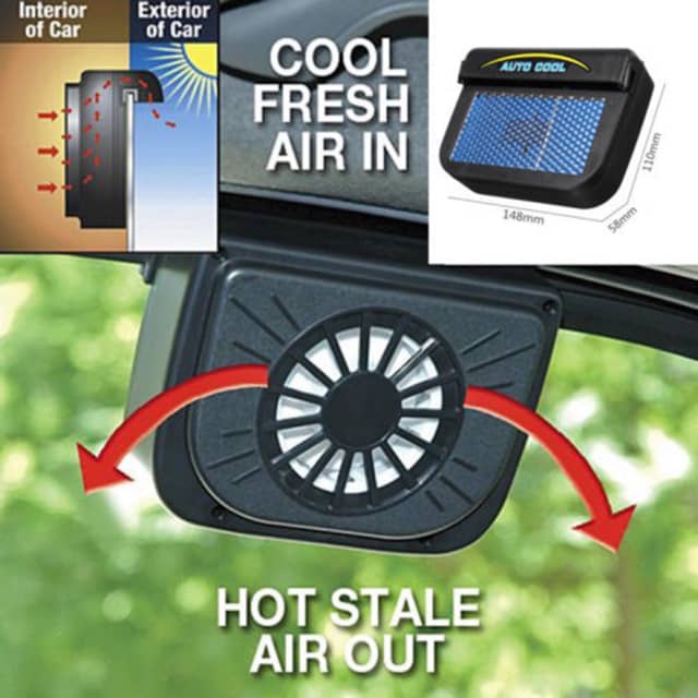 Car Auto Cool Cooler Solar Powered Fan Ventilation 12v Car Cool Heat ...
