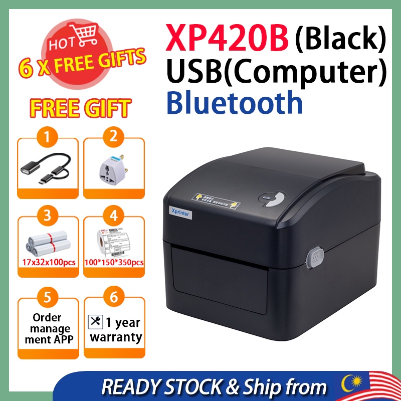 Xprinter 460B Thermal Printer A6 Thermal Sticker Bluetooth Air Waybill Printer Barcode Label ...