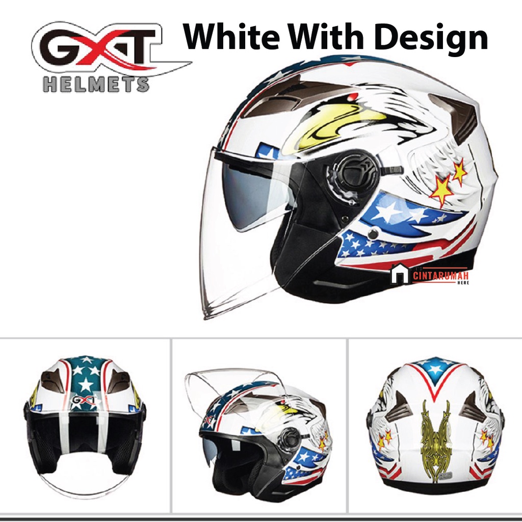 GXT Helmet motor Topi keledar visor dwi lapis motosikal Stylish ...