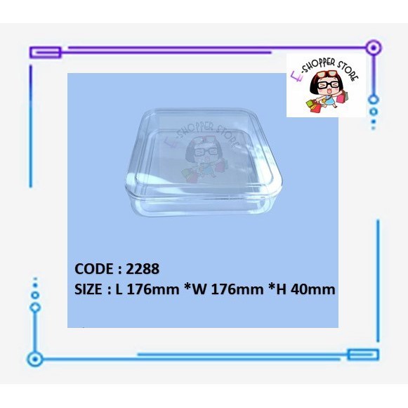 2288 PS #1pcs Plastic Square Transparent Container Cookies Container ...