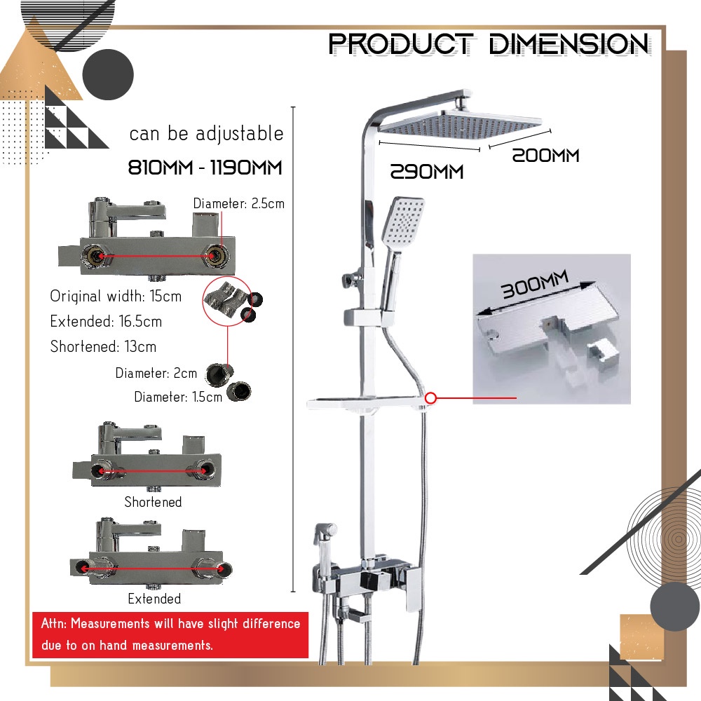 Perfect Bath Silver Color Rain Shower Head Mixer With High Pressure ...