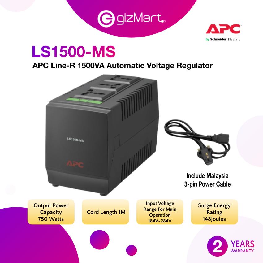APC LS1500-MS Line-R 1500VA Automatic Voltage Regulator, 3 Universal ...