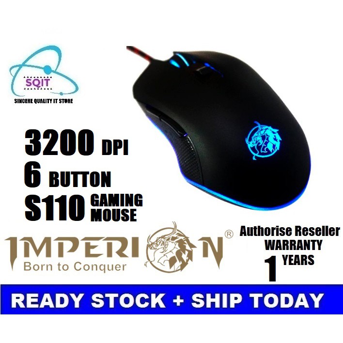 Imperion Gaming Mouse S110 3200dpi 7color PUBG DOTA logitech | Shopee ...