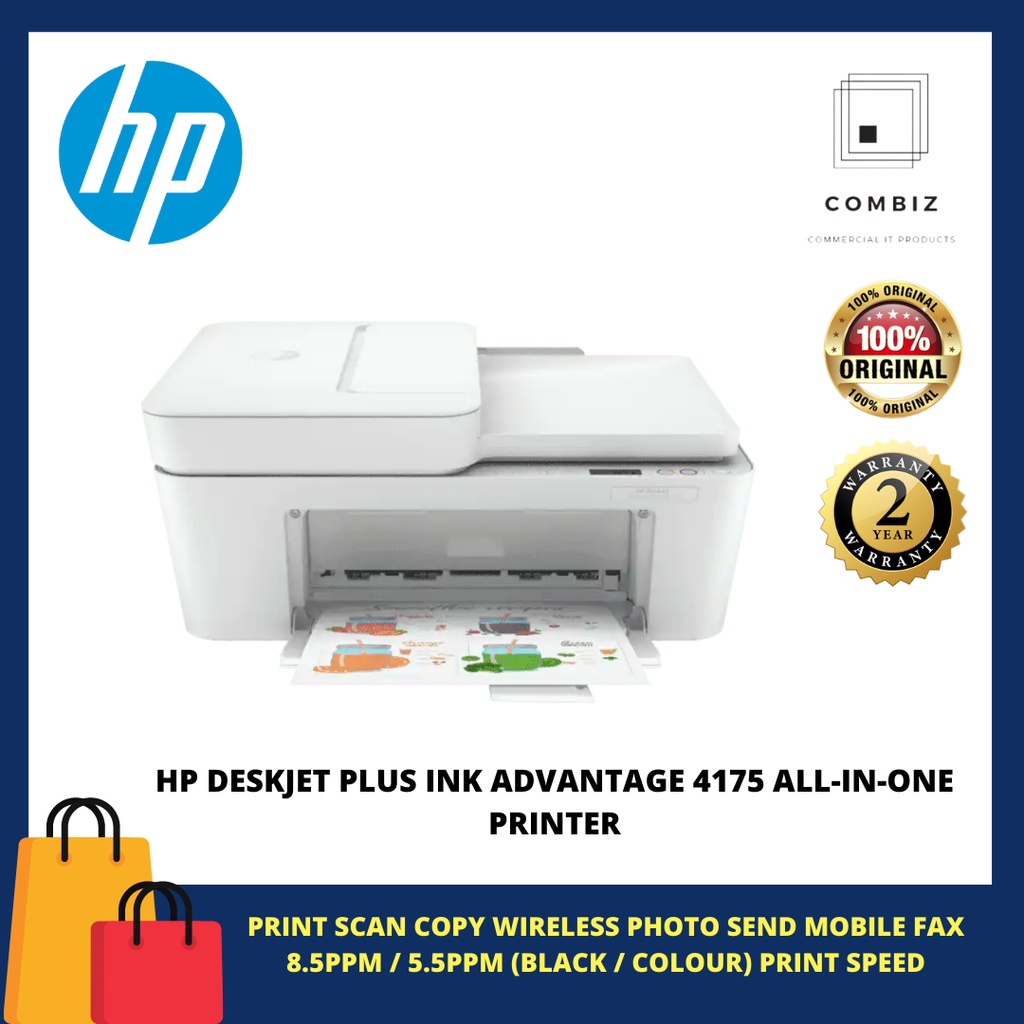 HP DESKJET PLUS INK ADVANTAGE 4175 ALL-IN-ONE PRINTER PRINT SCAN COPY ...