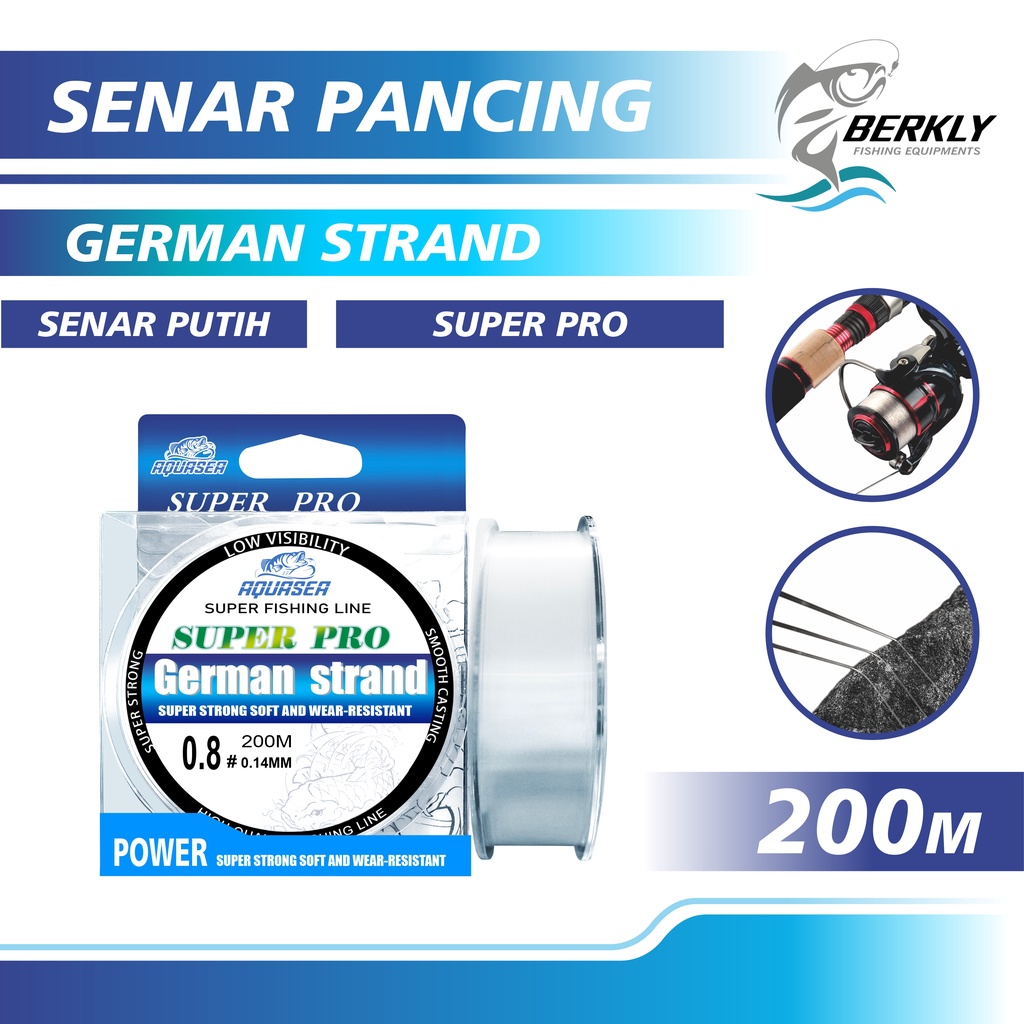 PUTIH Berkly Fishing Line Germany Fishing Line 200m White Invisible ...
