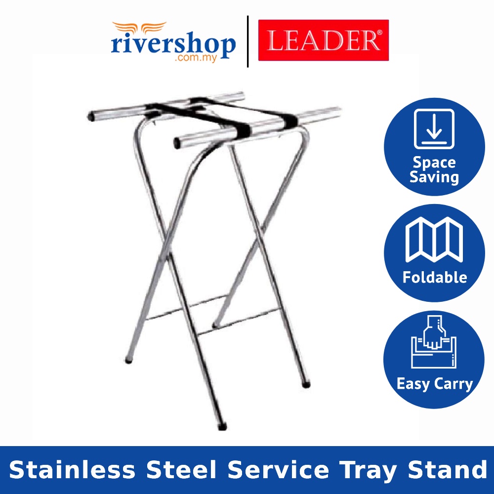 LEADER 304 Stainless Steel Service Tray Stand STS-702/ Foldable rack ...