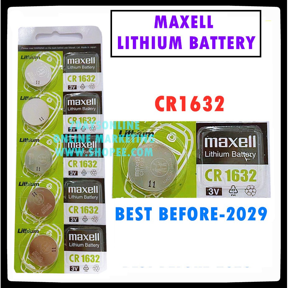 CR1632 MAXELL LITHIUM BATTERY COIN CELL ( 5pcs ) | Shopee Malaysia