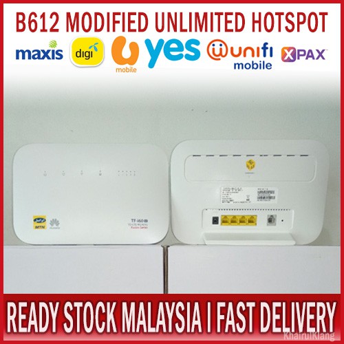 Modified Huawei B612 B612S-25D 4G LTE Cat6 300Mbps Unlimited Hotspot WiFi Tethering Unlocked ...