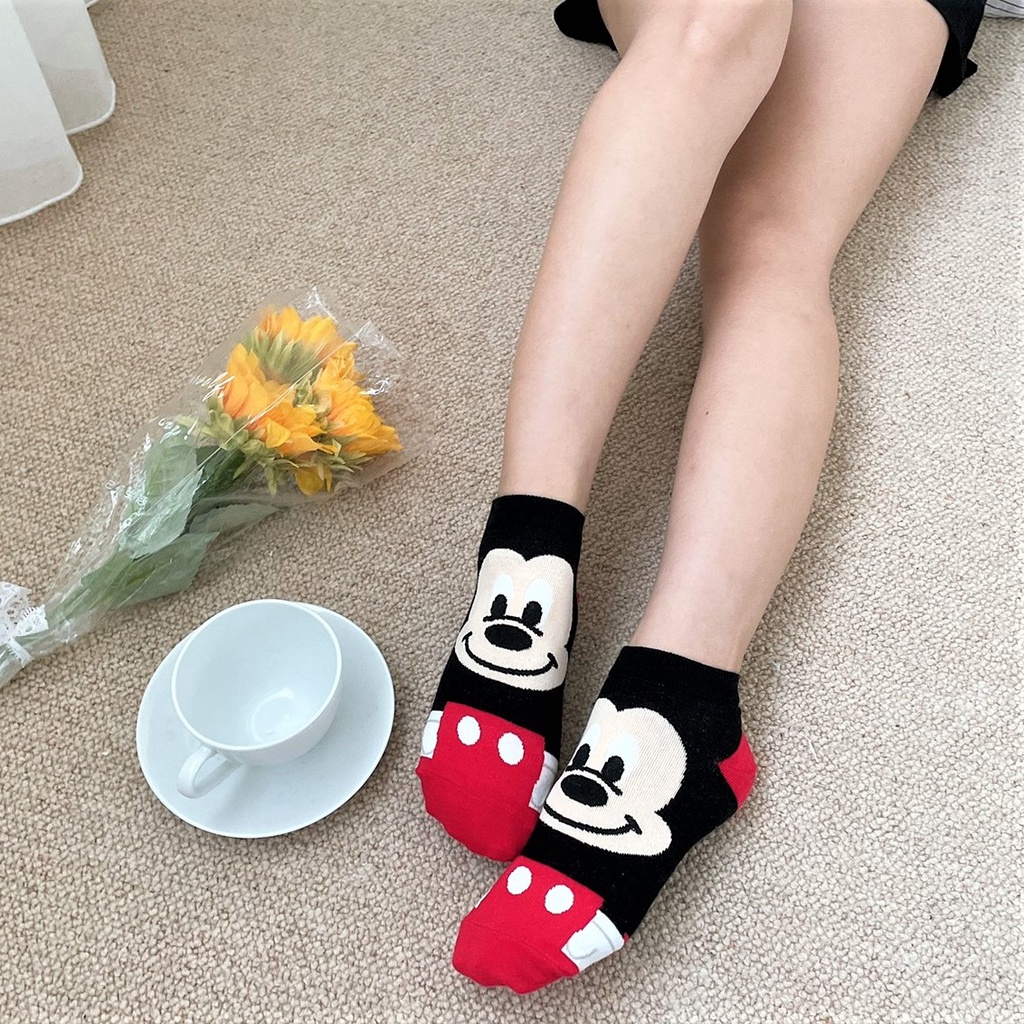 Anyshop Korean Socks Disney Cartoon Mickey Minnie Pooh Piggy Three-Eyed ...