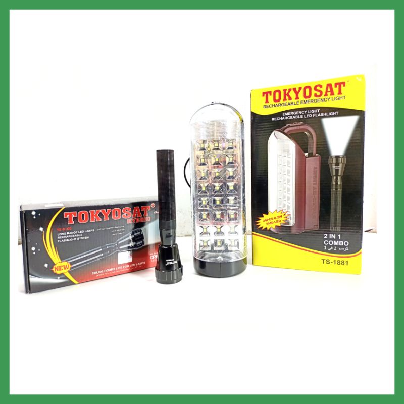 Rechargeable Emergency Light LED Tokyosat TS-1881 2 In 1 Combo | Shopee ...