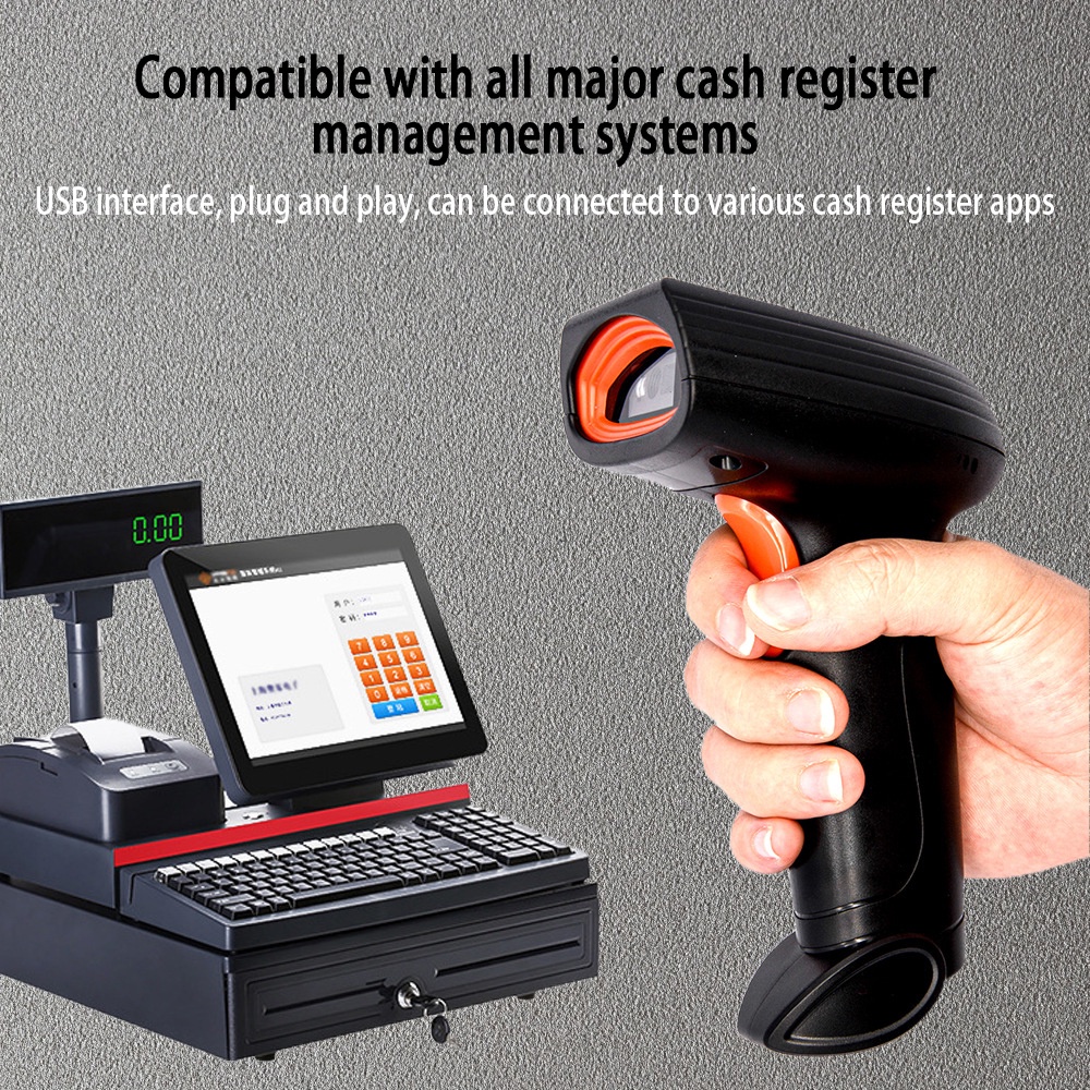 Bluetooth Barcode Scanner Wired Barcode Reader Handheld Laser Image ...
