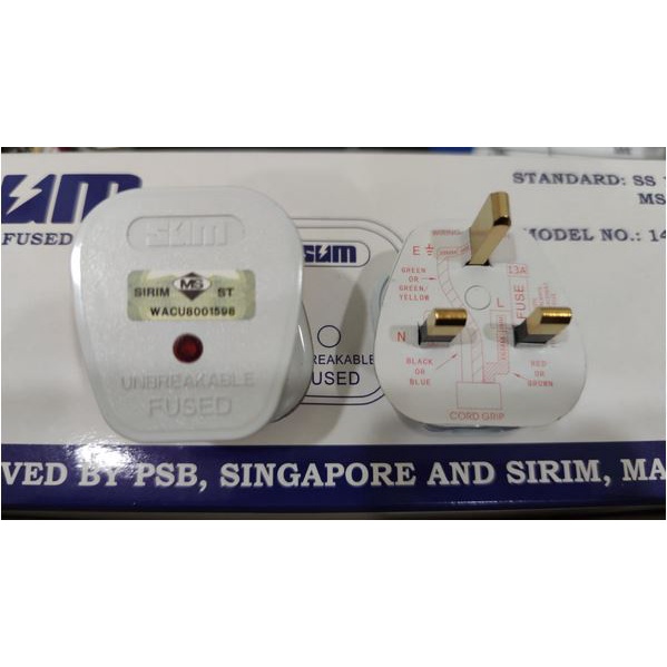 【Ready Stock】SUM 148N 13A Fused Plug Top With Neon (Sirim Certified ...