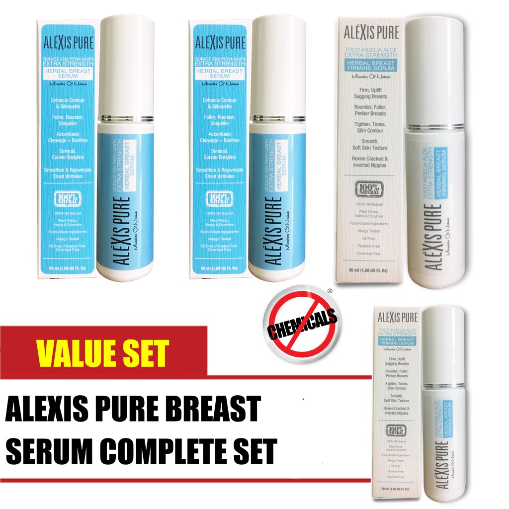 Alexis Pure Breast Serum Complete Value Set: Breast Enlargement Serum, Breast Cream, Breast ...