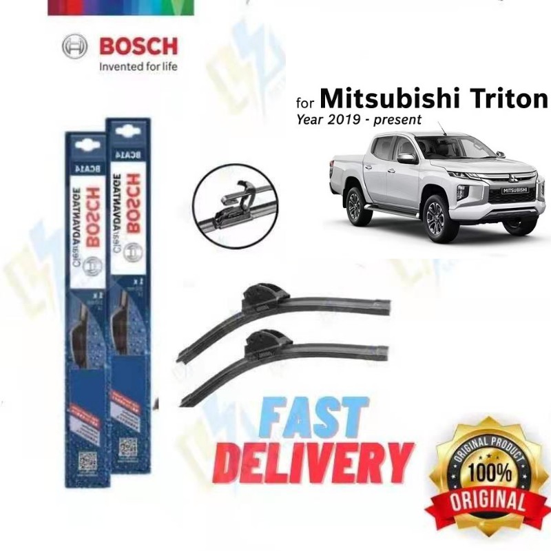 FAST DELIVERY 💯% Original Bosch Clear Advantage Wiper U Hook Wiper Set for Mitsubishi Triton Mk1 ...