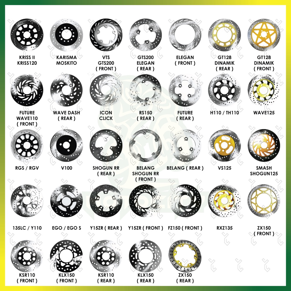 FRONT / REAR DISC BRAKE PLATE ( WAVE110,FUTURE,WAVE125,WAVEDASH,ICON ...