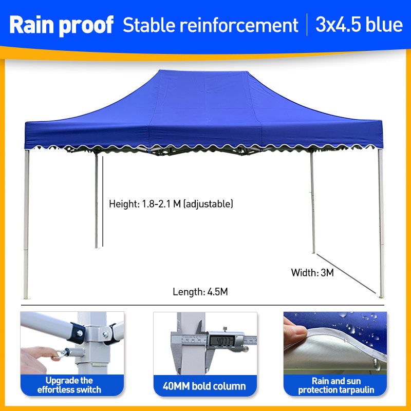 10x10 Ft Roof Night Market Canopy Camping Tent Khemah Canopy Frame 8x8 ...