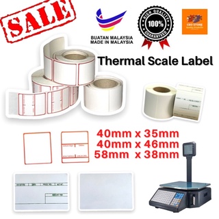 Thermal Scale Label Sticker Timbang Sticker 40mm x 46mm 58mm x 38mm ...