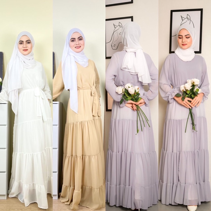 🔥HOT SELLING AND DEALS🔥DRESS CHIFFON VIRAL / DRESS LABUH KEMBANG FLOWWY ...