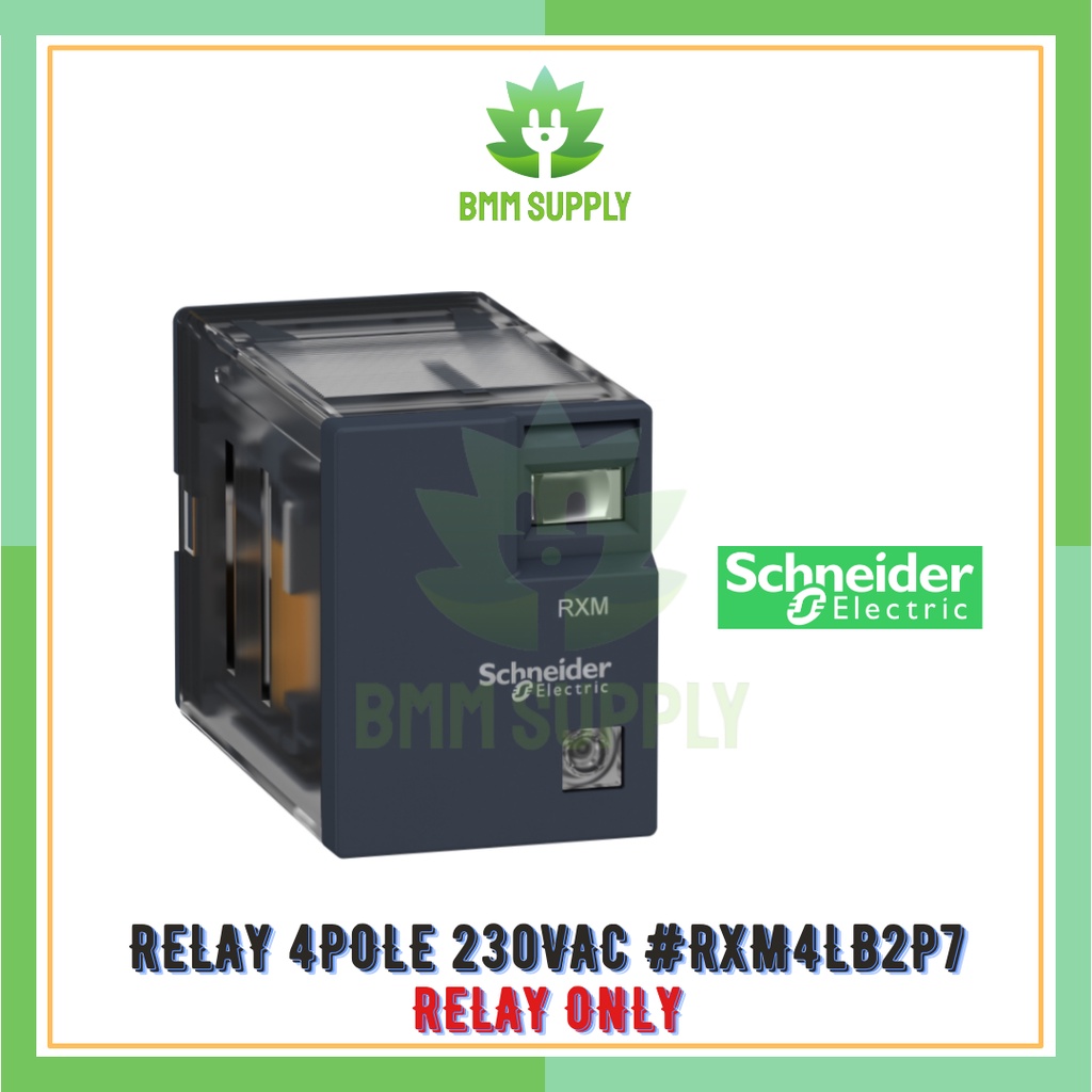 SCHNEIDER RELAY 4POLE RELAY 230VAC # RXM4LB2P7 | Shopee Malaysia